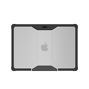 UAG Designed for MacBook Air 15" Case 2024 M3 A3114, 2023 M2 A2941 Plyo Ice/Black, Translucent Clear Rugged Tactile Grip Laptop Protective Cover by URBAN ARMOR GEAR