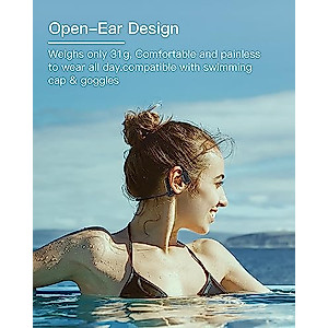 Mionbel Swimming Headphones, Bone Conduction Headphones Bluetooth 5.3, IP68 Waterproof Wireless Sports Earphones, Built-in MP3 Player 32G Memory, Open Ear Headphones Suitable for Swimming, Running