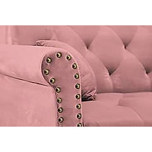 Convertible Sofa Bed Sleeper Pink Velvet