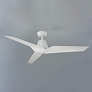 Vortex Smart Indoor and Outdoor 3-Blade Ceiling Fan 60in Gloss White with Remote Control works with Alexa, Google Assistant, Samsung Things, and iOS or Android App