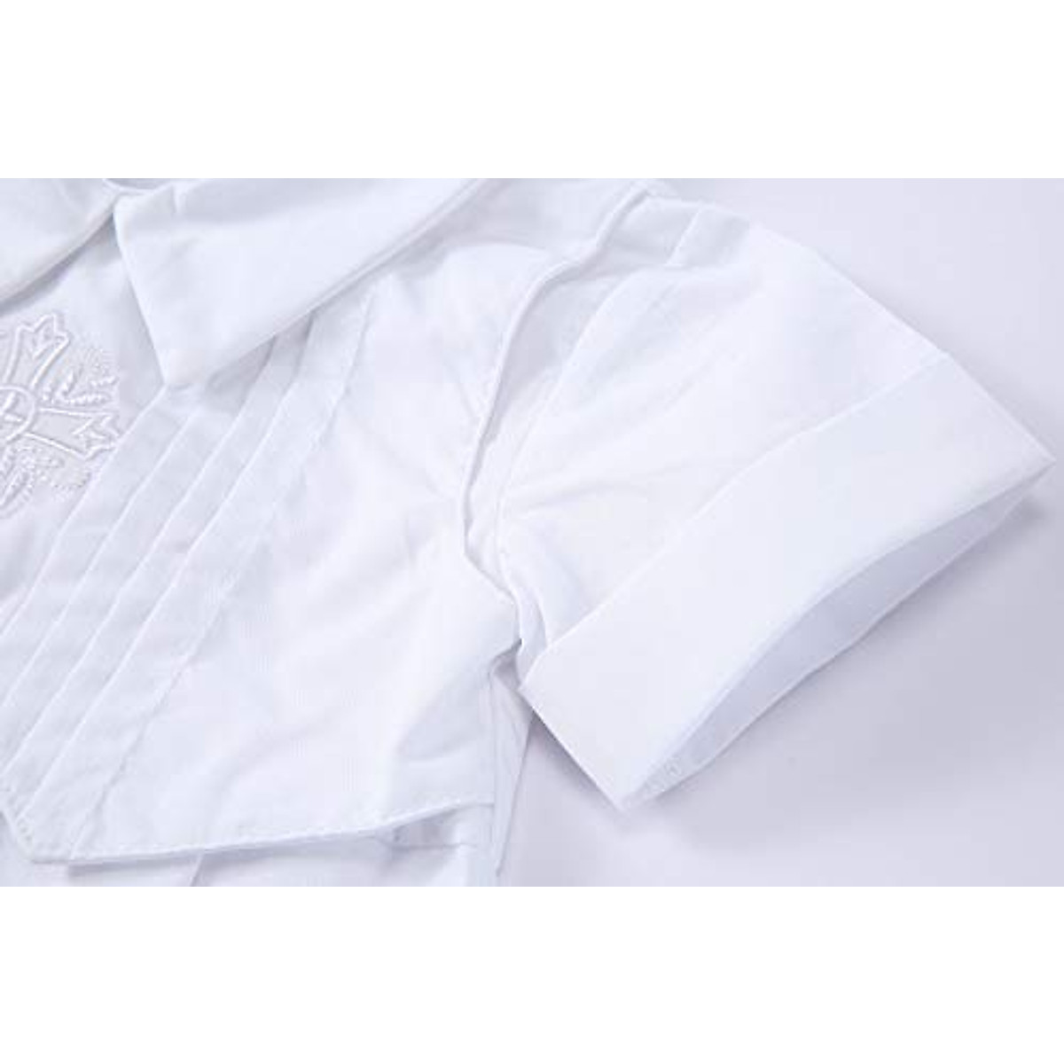 Bow Dream Baby Boy's 3 Pcs Christening Baptism Outfit Infant Romper Short Sleeve 12-18 Months