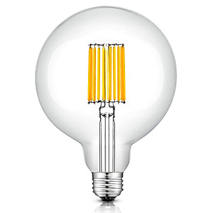 CRLight 12W Dimmable LED Large Globe Bulb 100W Equivalent 1000LM, 3000K Soft White, E26 Antique Edison G125 Large Clear LED Filament Light Bulbs, Smooth Dimming Version