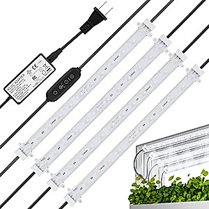Litever Grow LED Light Strip Kits for Plants, 45W, Full Spectrum White Grow Lights, Easy Installation. Good for Indoor Plant Grow Shelf, Greenhouse, Grow Cabinets