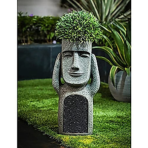 VELIHOME Outdoor Statues Decoration,Statue Path,Pathway Statues,Path Outdoor Statues,See Hear Speak No Evil Garden Easter Island Statues,Creative Garden Resin Sculpture Outdoor (C)
