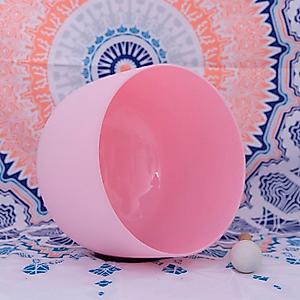 ENERGYSOUND Perfect Pitch 432Hz Frosted C# Adrenals Chakra Pink Colored Frosted Quartz Crystal Singing Bowl 10 inch mallet and o-ring included