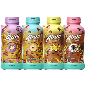 Alani Coffee Shakes Mocha, Maple Donut, Cappuccino, & Vanilla Variety Pack - 4 Bottles