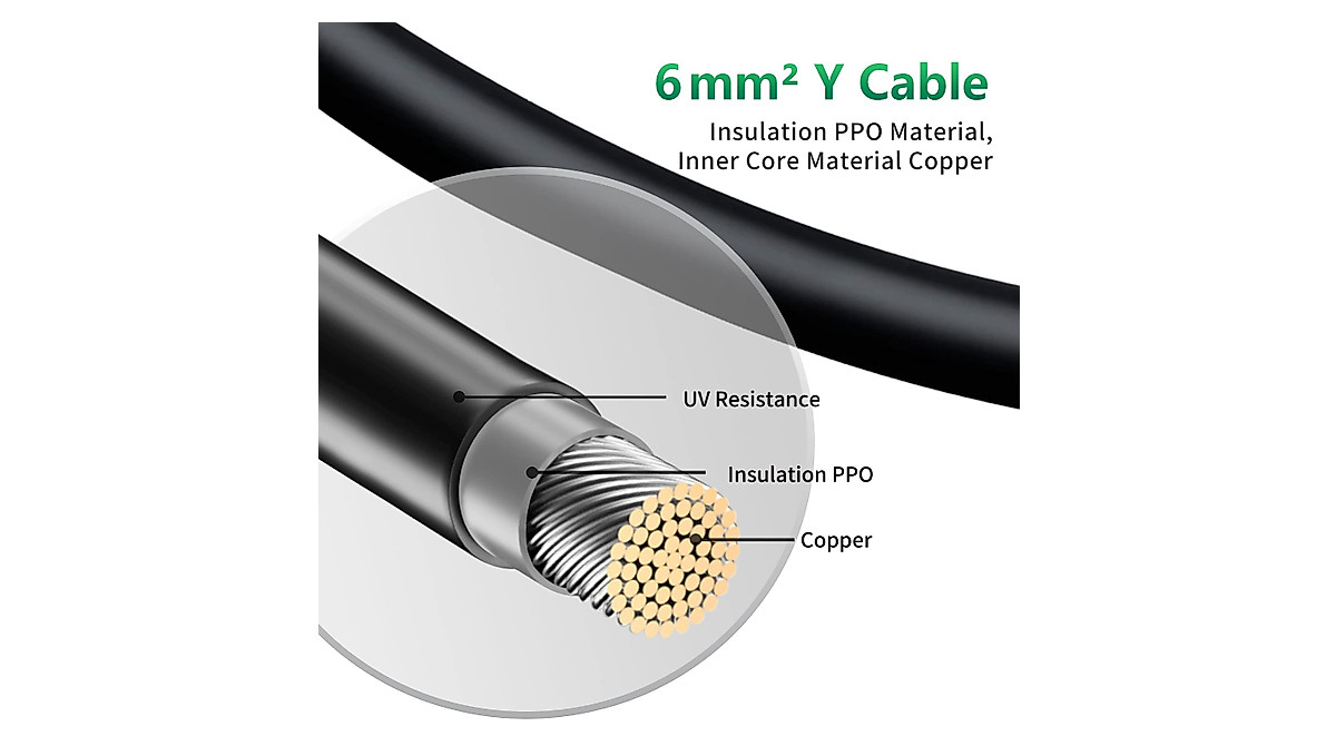 Solar Extension Cable, 3Feet 10AWG(6mm²) Solar Panel Extension Cable ...