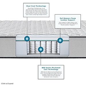 Beautyrest BR800 Firm Gel Memory Foam Mattress - 11.5 Inch King Size Mattress - Firm Mattress with Hybrid Innerspring, Comfort Foam and Gel Memory Foam for Comfort and Support - King Mattress Only