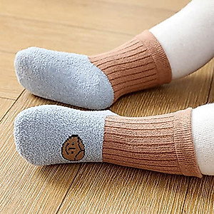 Lykmera Cute Children Toddler Shoes Autumn Winter Boys Girls Socks Shoes Floor Sports Shoes Non Slip Warm Shoes Socks (Blue, 0-6 Months)