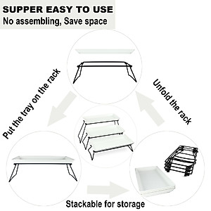 Czlizdyt Extra Large 3 Tier Serving Tray Set, 24x22x9.7 inch Cupcake Fruit Cookie Dessert Table Display Stands Melamine Tiered Serving Platters Food Trays for Party Buffet Entertaining, White
