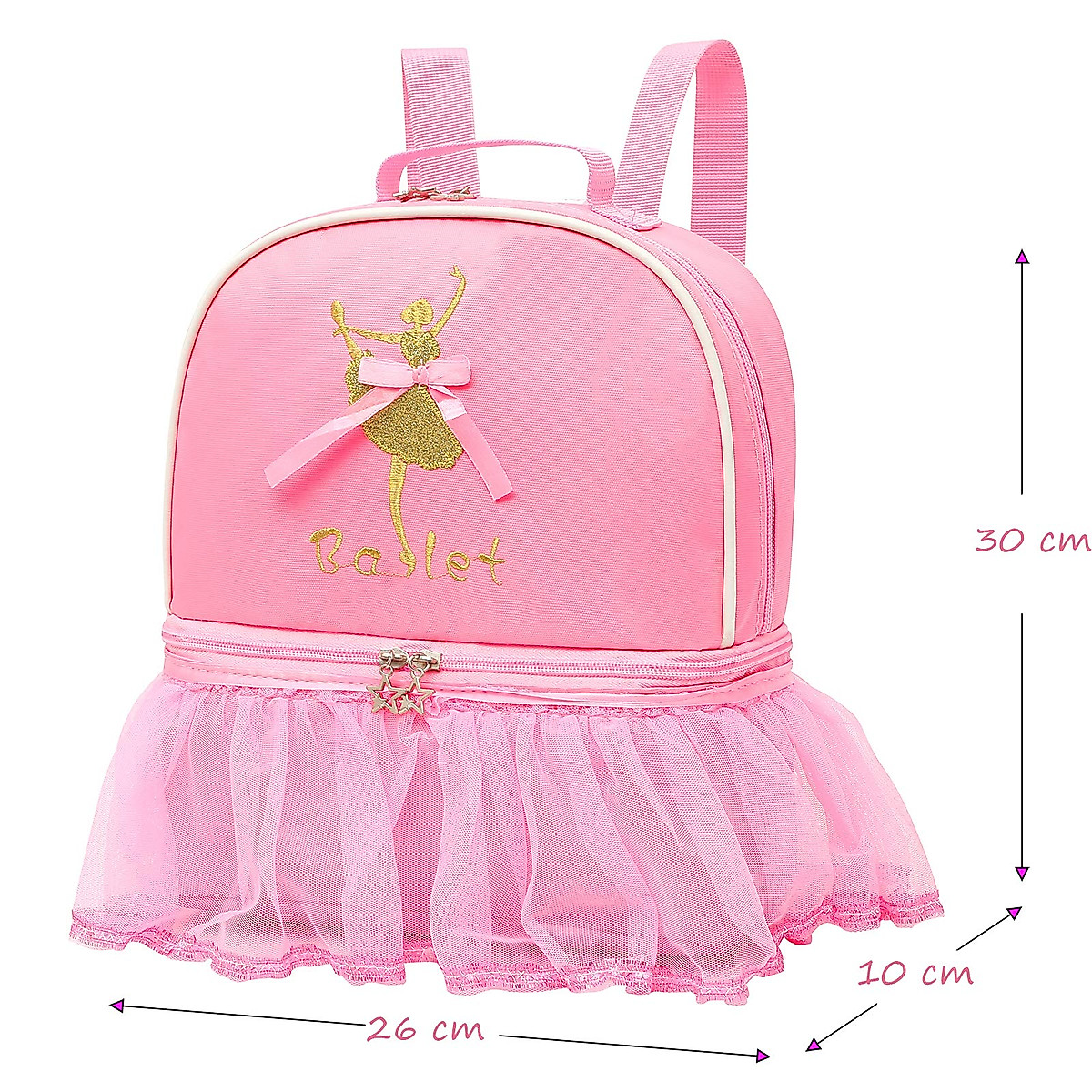 Dorlubel Cute Ballet Dance Backpack Tutu Dress Dance Bag with Key Chain Girls (Pink7 of tutu girl)