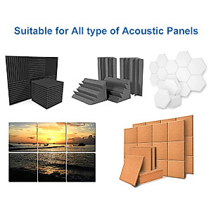 EGINO 60 Pack Double-Sided Adhesive Tape for Acoustic Soundproofing Foam Panels Strong Pad Mounting, Heavy Duty Wall Adhesive Squares