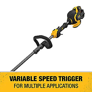 DEWALT FLEXVOLT 60V MAX* String Trimmer, Two Speed, 15-Inch, 3-Ah Battery & Extra Trimmer Line, 225-foot by 0.080-Inch (DCST970X1 & DWO1DT802) Yellow