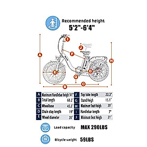 NARRAK Electric Fat Tires Folding Bike, 750W Brushless Motor Peak 1100W, 48V13Ah Removable Battery, Max 28Mph, LCD Display, Suspension, Step-Over/Through Frame for Adult (S128-WHITE)