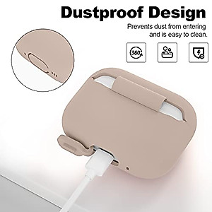 ATUAT AirPods Pro 2nd Generation Case Cover(2022), Protective Soft Silicone Skin Accessories for Men Women Boys Girls for Apple AirPods Pro Gen 2, Front LED Visible-Tan Brown