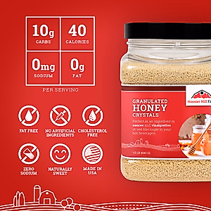 Hoosier Hill Farm Granulated Honey Crystals, 1.5LB (Pack of 1)