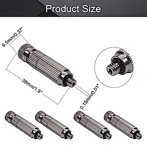 MroMax Copper Nickel Plated Misting Nozzle - 3/16inch Threaded 0.15mm Orifice Dia Fogging Spray Head for Outdoor Cooling System Silver Tone 5Pcs