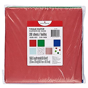 American Greetings 200 Sheet Bulk Winter Assortment Christmas Tissue Paper for Birthdays and All Occasions