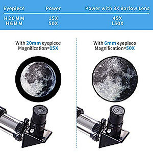 Telescope for Kids Astronomy Beginners - 70mm Aperture Refractor Telescope for Viewing Planets Stars with Adjustable Tripod Phone Adapter Wireless Remote Cool Christmas Astronomy Gifts for Kids, Blue