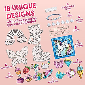 Gem Art, Kids Diamond Painting Kit with Big 5D Gem, Arts and Crafts for Girls Ages 4-12, Gem Craft Activities Kits, Premium Diamond Art Gift Ideas for Girls Crafts Ages 4, 5, 6, 7, 8, 9, 10, 11, 12