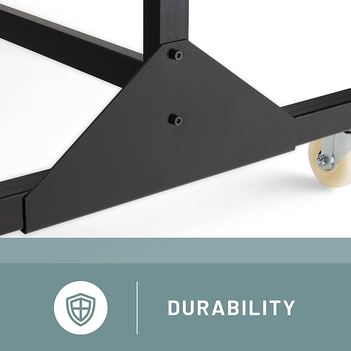 Safco Products Two-Tier Folding Chair Cart, 4199, Commercial Grade Steel, 84 Chair Capacity, Black,33.5"D x 64.5"W x 70.25"H