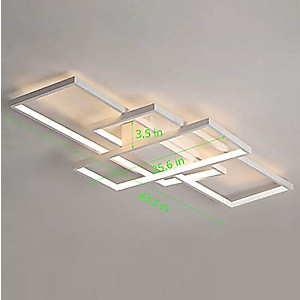 LED Living Room Dining Room Flush Mount Ceiling Light Fixtures Ceiling Hanging Lighting Dimmable Remote Acrylic Chandeliers Modern Designer 3 Rectangle Hotel Lobby Kitchen Bedroom Decor Ceiling Lamp