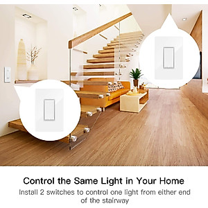 TREATLIFE 3 Way Smart Switch 4 Pack, 2.4Ghz WiFi Smart Light Switch 3 Way Switch Works with Alexa, Google Home and SmartThings, Remote Control, ETL, Schedule, Neutral Wire Required