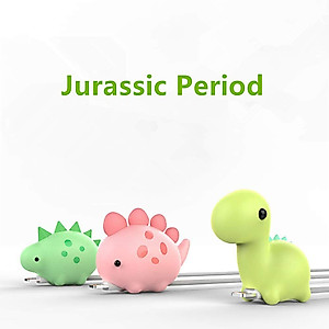 Cable Protector Fits iPhone iPad Android Sumsung Galaxy Cable Plastic Jurassic Plant-Eater Dinosaur Phone Accessory USB Charger Data Protection Cover Chewers Earphone Cord Bite 6 Pack (6 Pack)