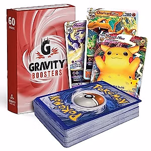 VMAX/VSTAR Bundle | 60 Cards | 1 Random VMAX or VSTAR Ultra Rare Holographic Card Guaranteed | 100% Authentic | 10x Holo Cards Included + Gravity BOOSTERS Deck Storage Box
