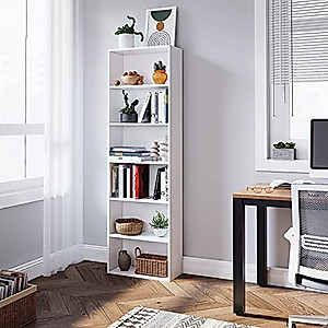 WAHEY Bookcase, 6-Tier Adjustable Open Storage Shelf Display Bookshelf, HOFB004