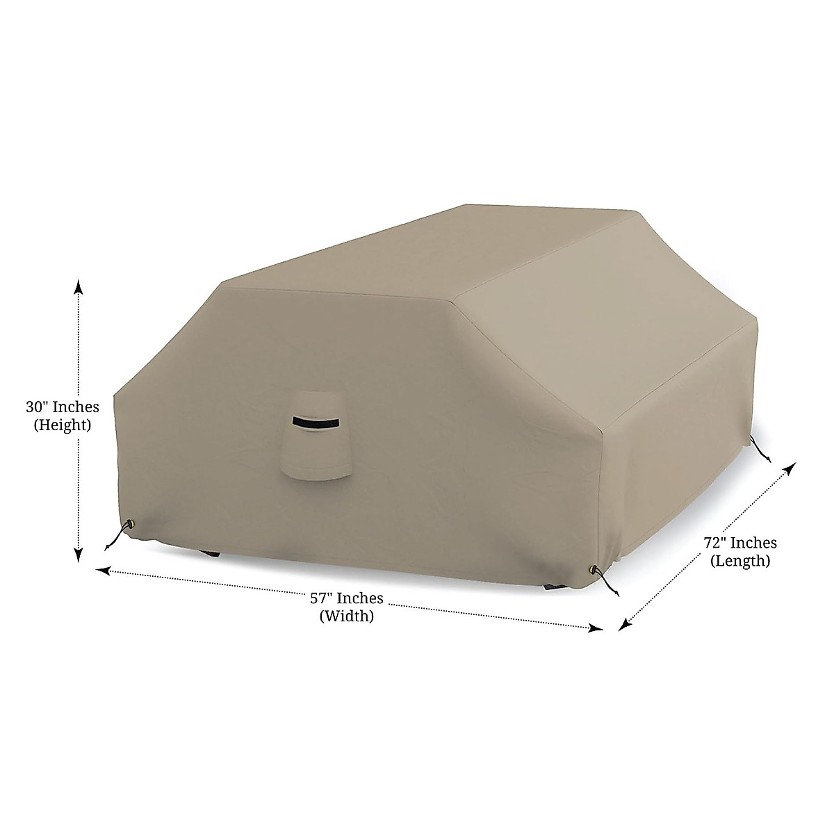 Covers & all Picnic Table Cover, 12 Oz Waterproof UV & Weather Resistant Protector, Outdoor Patio Table Bench Outside Furniture Cover with Air Vents & Drawstrings (72”L x 57”W x 30”H, Beige)