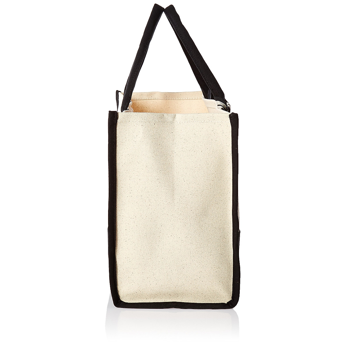 Mud Pie Classic Black and White Initial Canvas Tote Bags (L), 100% Cotton, 17" x 19" x 2"