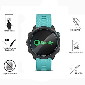 AKWOX Pack of 4 Compatible with Garmin Forerunner 45 45S 245 245 Music Tempered Glass Screen Protector, [0.3mm 2.5D High Definition 9H] Screen Protector for Garmin Vivoactive 3