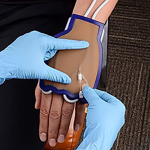 SimCoach Phlebotomy and Venipuncture Practice Kit, Wearable IV Practice Trainer Kit, Dorsal Hand Injection Trainer, IV Start Kit for Injection Training, Medical Education, Nursing School Essentials