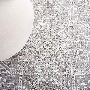 Martha Stewart Collection by SAFAVIEH 5' x 8' Ivory/Light Grey MSR8934B Sabrina Living Room Dining Bedroom Area Rug