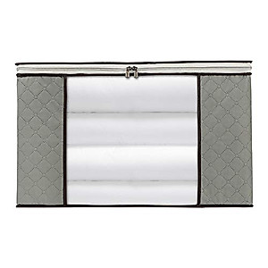 2 Pack Foldable Large Storage Bags 28 x 20 x 12 (L x W x H) inch for Comforter Quilt Blanket Clothes with Clear Window & Handles - Easy to Fit King Size Comforter Set - Closet Under Bed Organizer