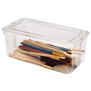Pioneer Plastics 149C Clear Rectangular Plastic Container, 7.375" W x 3.6875" D x 3" H, Pack of 2