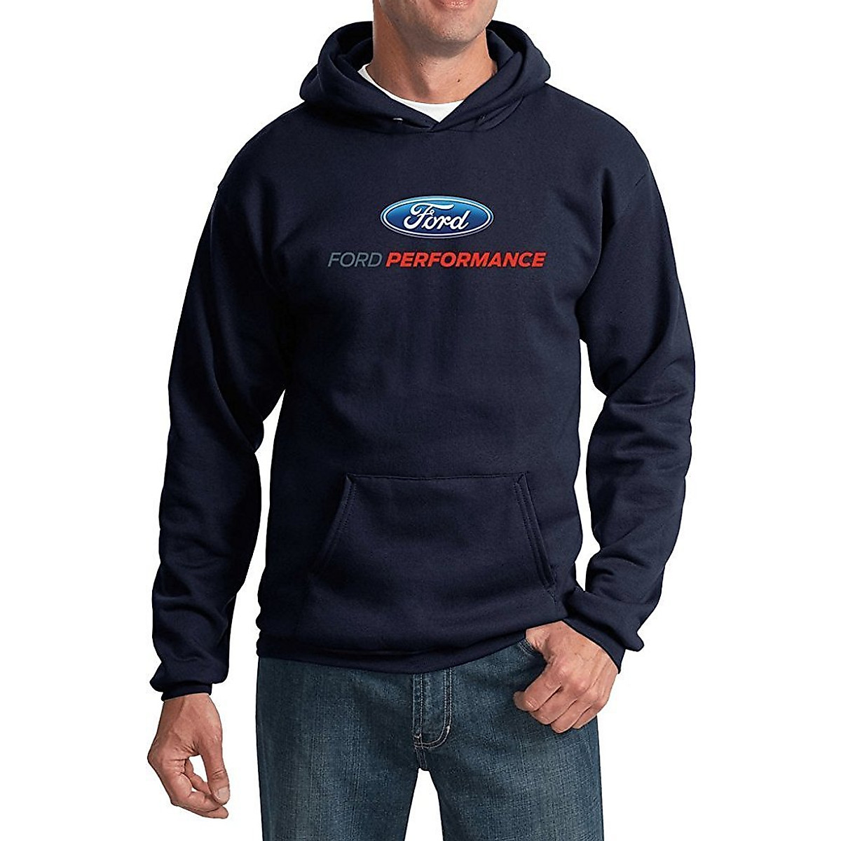 Lucky Ride Ford Performance Racing Hooded Sweatshirt Pullover Ford Motor power racing Men's Hoodie Navy Blue,Medium