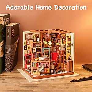 ROBOTIME Dollhouse Kit Miniature DIY Library House Kits Best Birthday Gifts for Teens