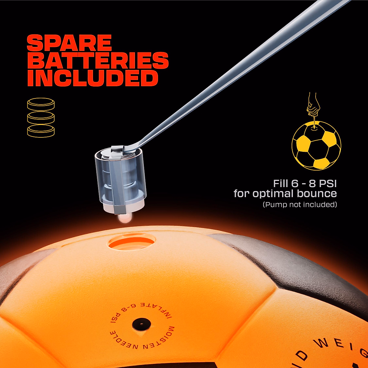 FlashCatch Light Up Soccer Ball - Glow in The Dark - NO 5 - Sports Gear Easter Gifts for Boys & Girls 8-15+ Year Old - Kids, Teens Gift Ideas - Cool Boy Toys Ages 8 to 15 Glowing Night Activity