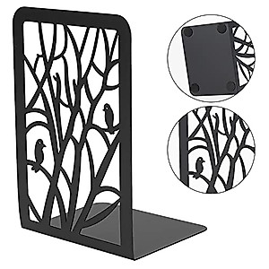 Wonzonewd File Sorters Book Ends Universal Metal Bookends for Shelves Heavy Duty Metal Non-Skid Bookend Supports Book Shelf Holder