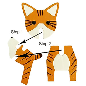 Red Dollar Handmade Wood Carved Animal Eyeglass Holder, Sunglasses Display Stand, Nightstand Home Office Desk Decor, Christmas Holiday New Year Business (Cat)