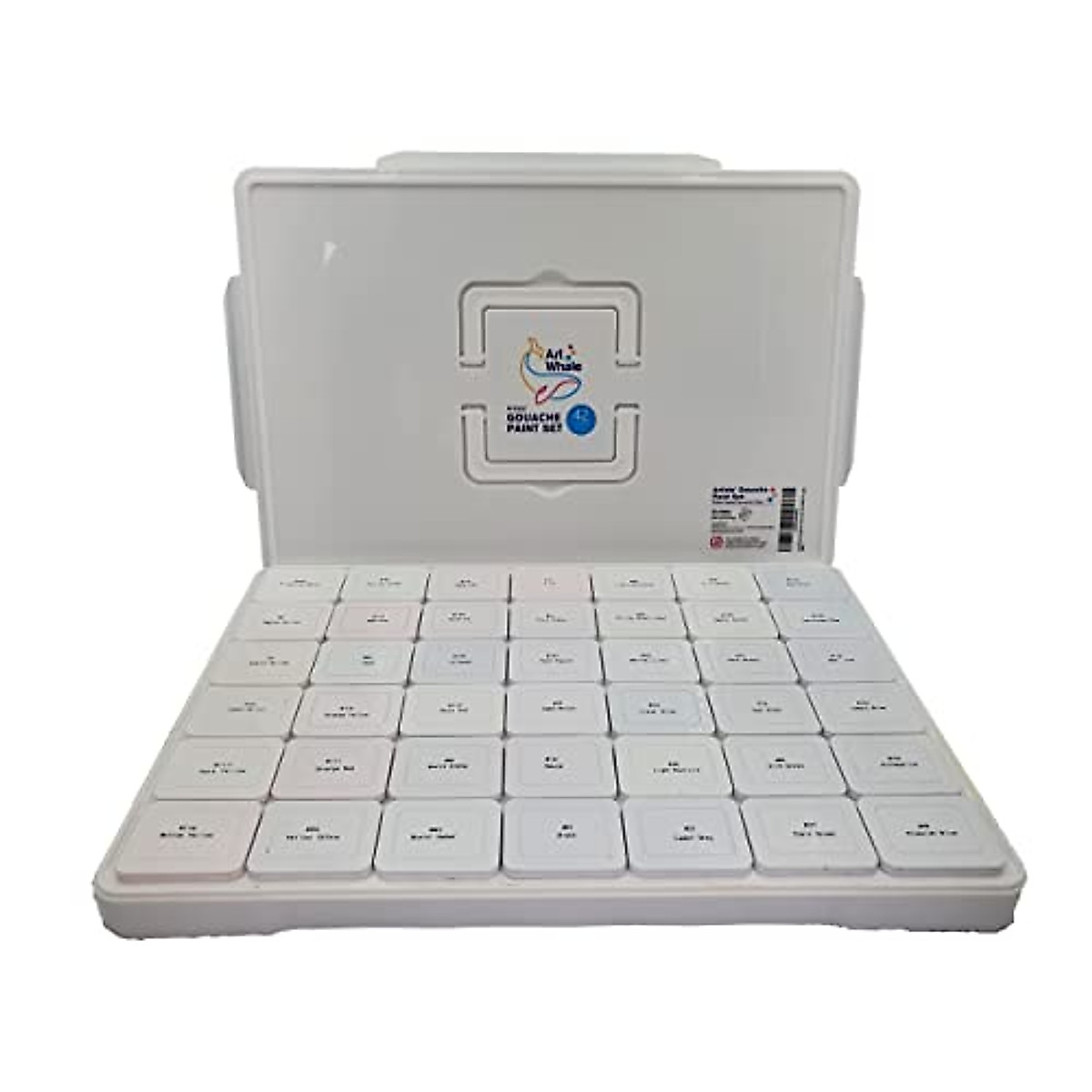 Art Whale Gouache Paint Set 42 Colors 50 ml, 1.7 fl oz Cups With Lids in a Carrying Case Water-Based Paint Set for Painting on Canvas, Paper, Wood - Art Supplies For Adults, Students, and Kids