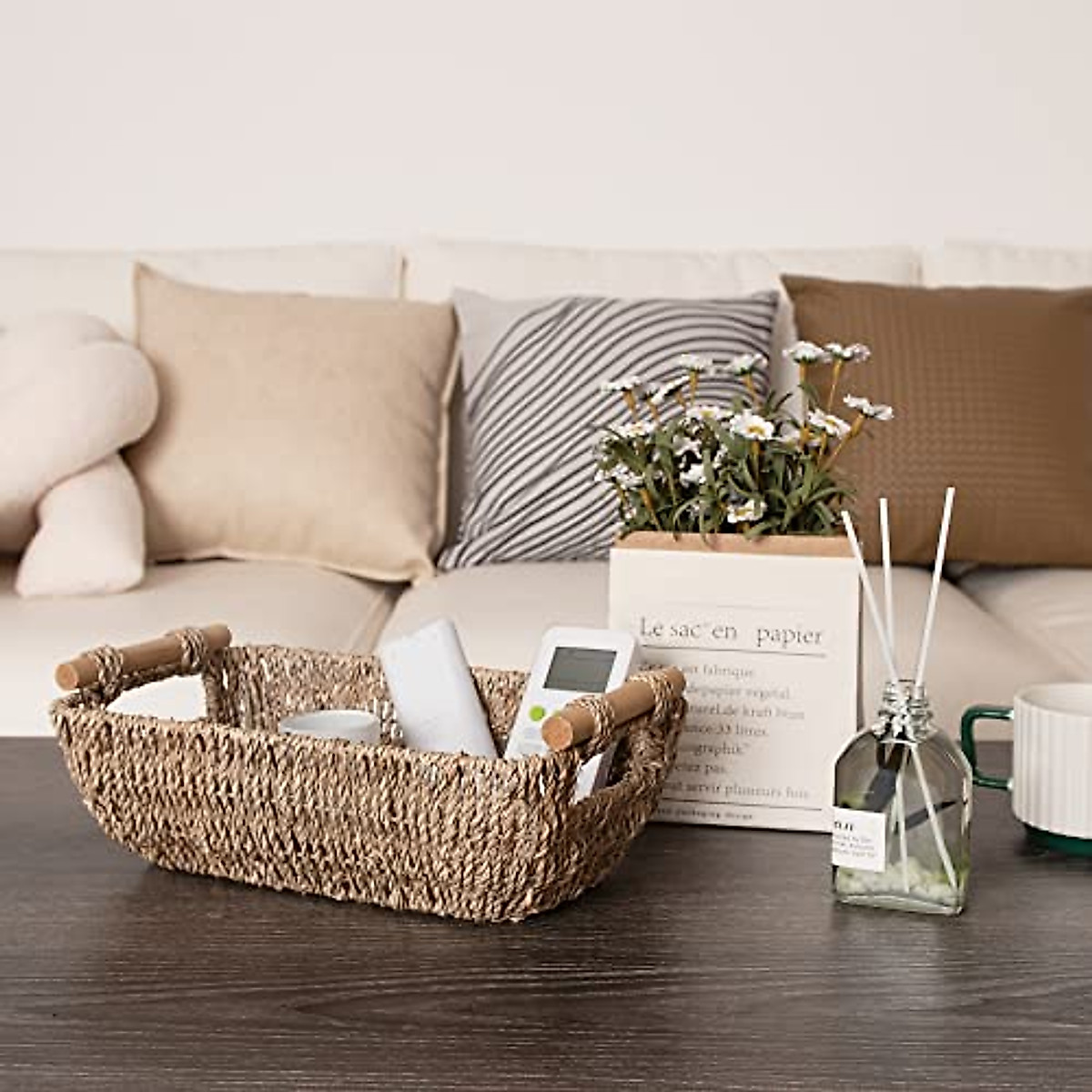 StorageWorks Seagrass Wicker Baskets Set