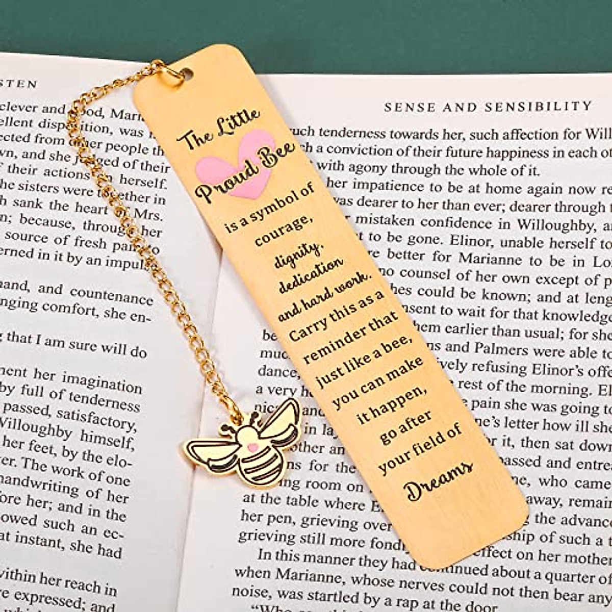 Funny Bee Bookmarks Gift for Teacher Women Men Boss Inspirational Charms Accessories for Best Friend Colleagues Employee Christmas Stocking Stuffers Appreciation Graduation Valentines for Mom Daughter