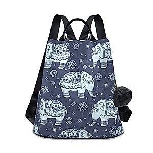 Women Travel Backpack Anti Theft Rucksack Elephant Forest Animal Boho Casual Daypacks Lightweight Backpack(228cr2b)