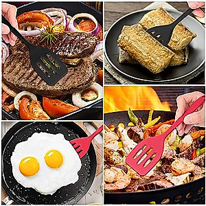 WLLHYF 2 Pack Small Silicone Turners Non Stick Slotted Kitchen Spatulas High Heat Resistant Cooking Utensils Ideal Cookware for Fish, Eggs, Pancakes