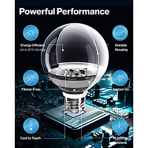 Sunco 12 Pack Vanity Globe Light Bulbs G25 LED for Bathroom Mirror, High Output 1000 LM, 100W Equivalent 11W, 5000K Daylight, Dimmable, E26 Base, Round Frosted Decorative Bulb