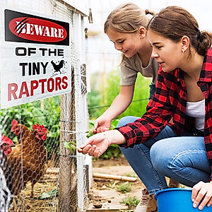 2 Sets Chicken Coop Signs Aluminum Chicken Coop Accessories The Fluffy Butt Hut Yard Signs Beware of Tiny Poultry Funny Signs for Farm Rooster Hen House Decoration, 12 x 8 Inches