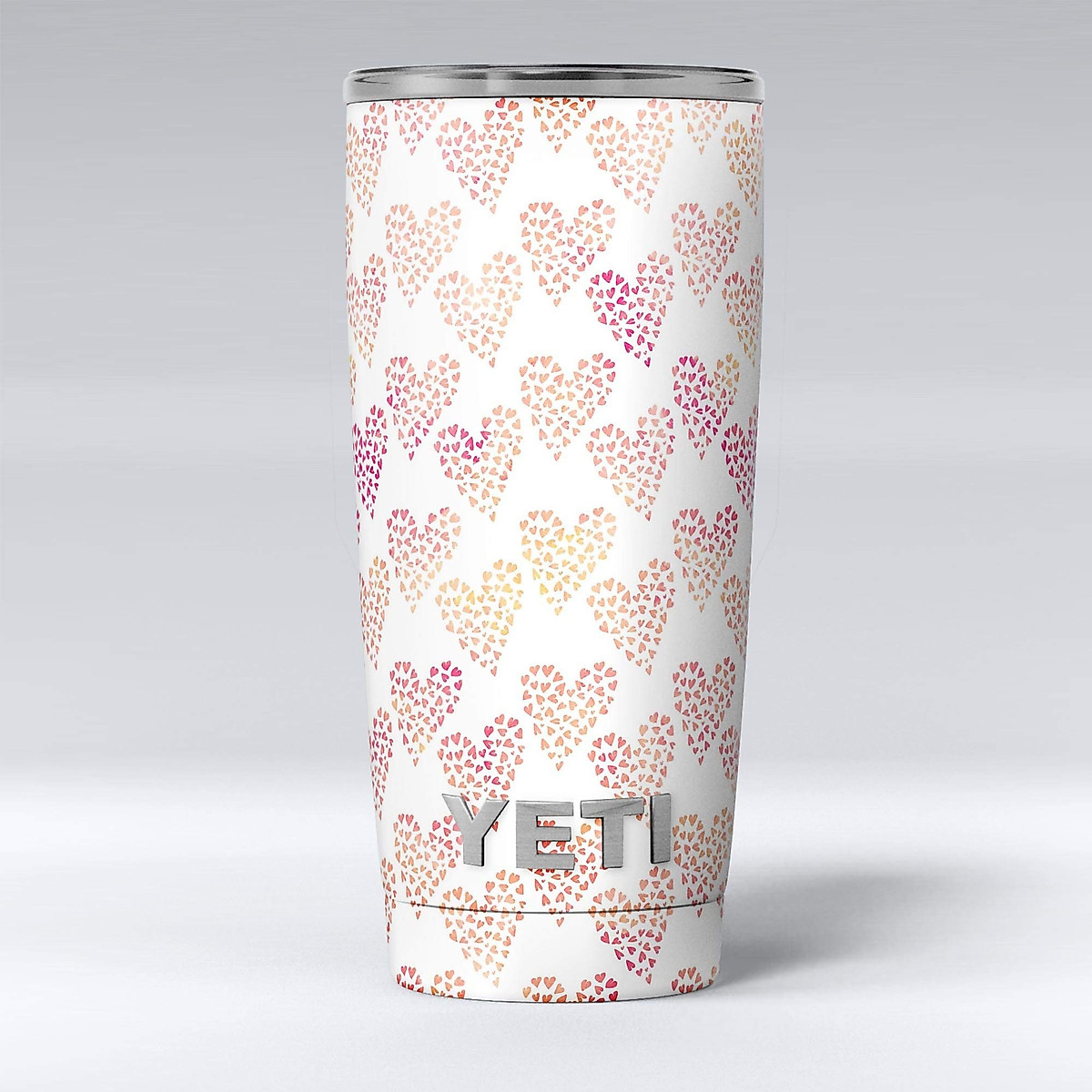 Design Skinz The Tiny Pink and Yellow Hearts of a Whole - Skin Decal Vinyl Wrap Kit Compatible with The Yeti Rambler Cooler Tumbler Cups